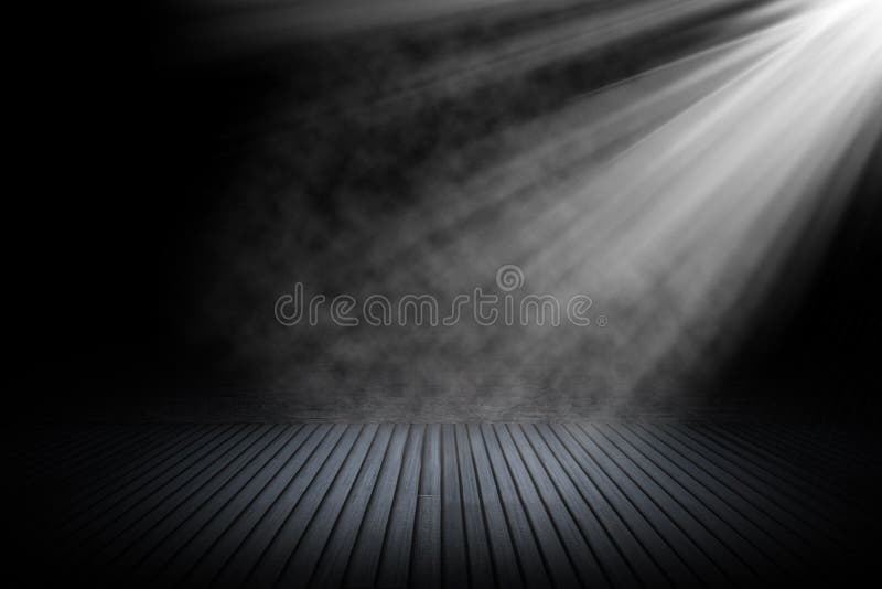 3D Interior Room with Spotlight Shining Down Stock Illustration ...