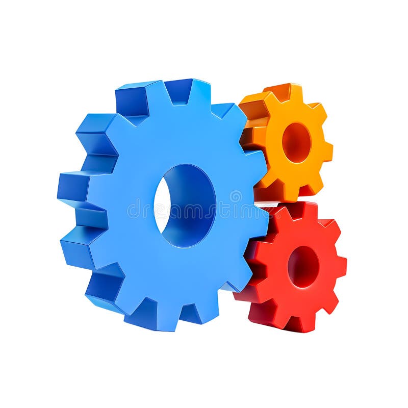 3d Interlocking Gears Cog Setting Icon Png, Three Dimensional Colorful ...