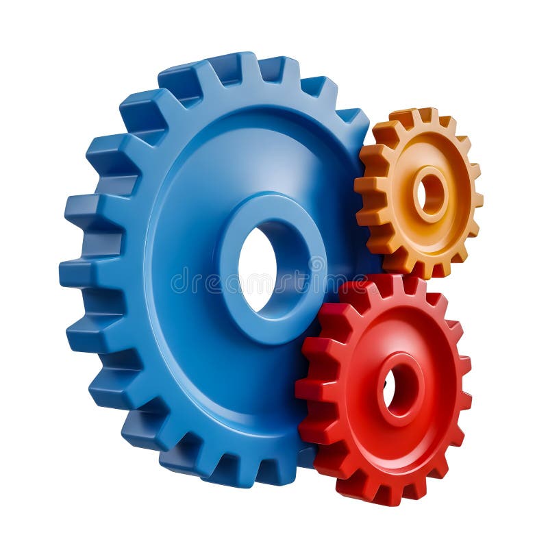 3d Interlocking Gears Cog Setting Icon Png, Three Dimensional Colorful ...