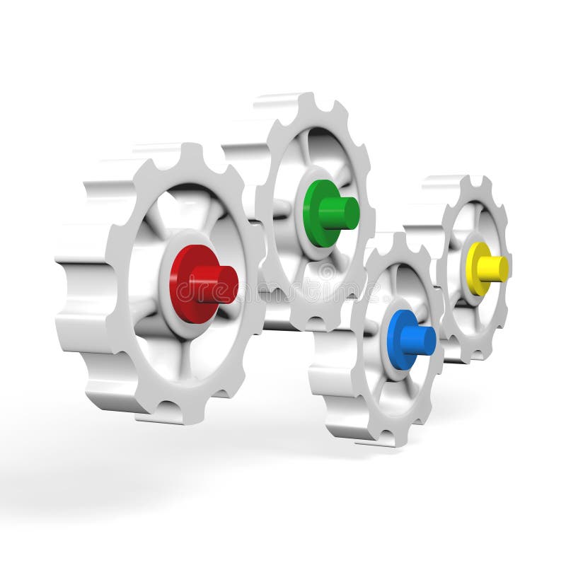 3D interlocking gears stock illustration. Illustration of meshed - 32102322