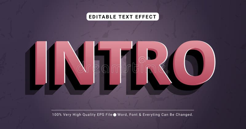 3D Intro with Retro Vibes Text Style Effect, Editable Text Effect Stock ...