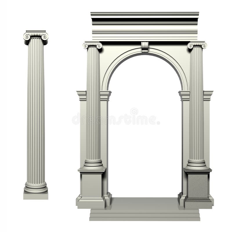 3D Ionic Greek Style Column Stock Illustration - Illustration of ...