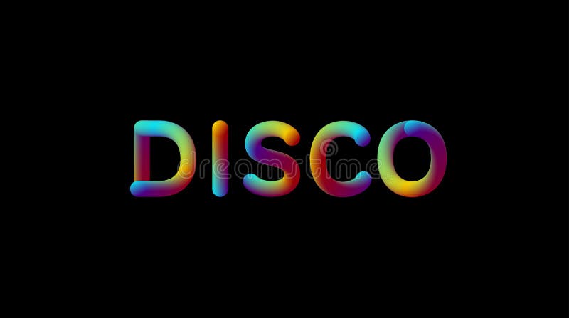 3d Iridescent Gradient Disco Sign. Stock Vector - Illustration of ...