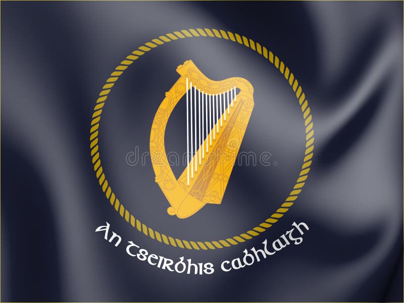 3D Irish Naval Service Flag. Stock Illustration - Illustration of ...