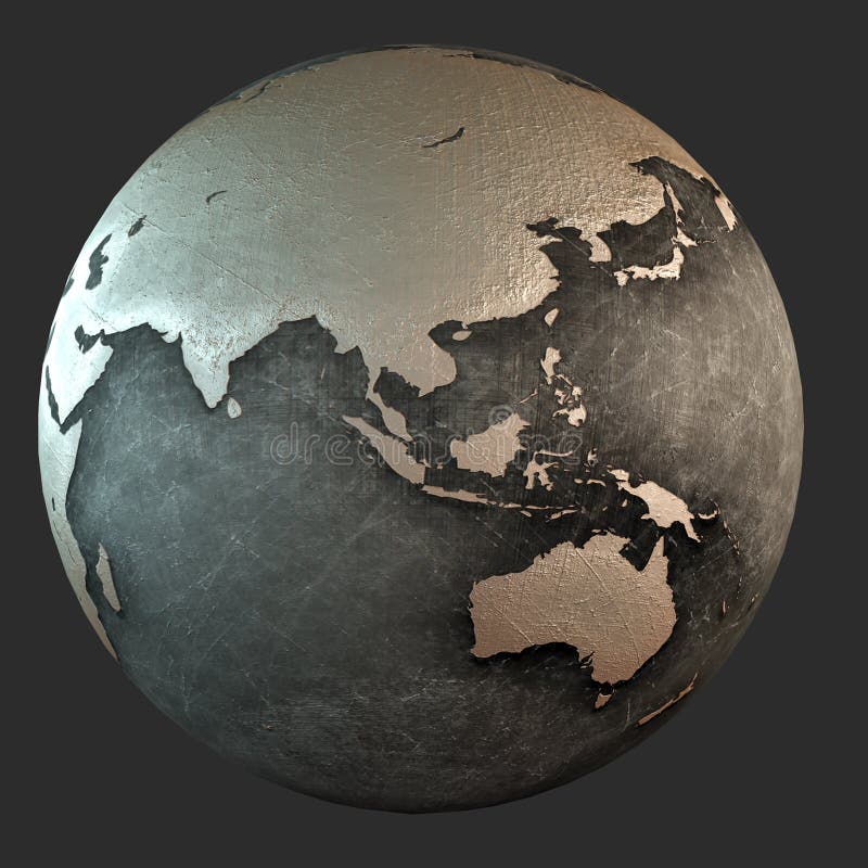 3D iron earth (Africa) stock illustration. Illustration of iron - 38775029