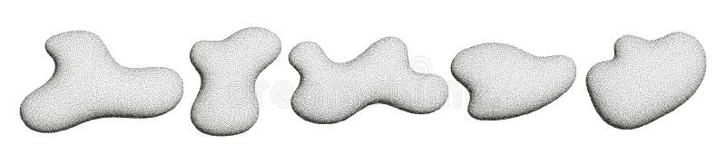 3d Irregular Shapes, Abstract Fluid Halftone Elements, Organic Liquid ...