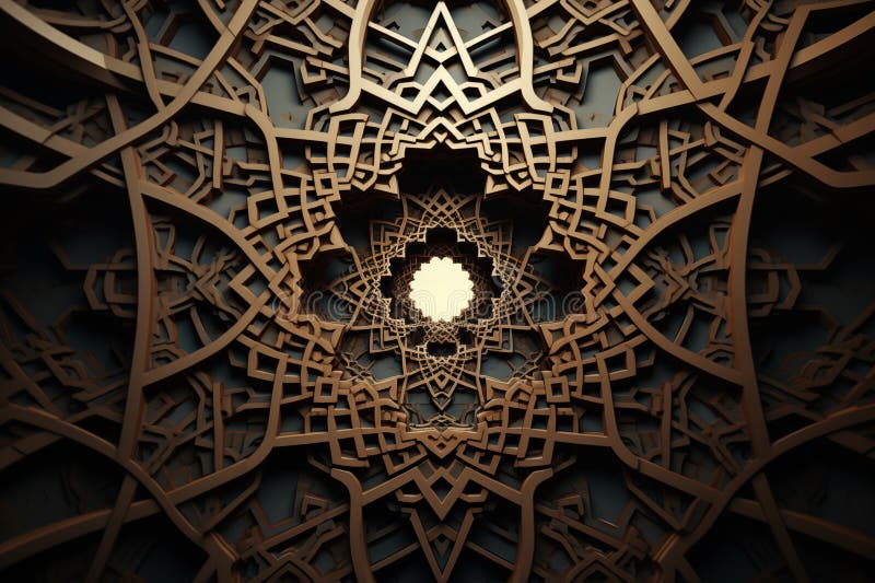 3D Islamic Abstract Background by Generative AI Stock Illustration ...