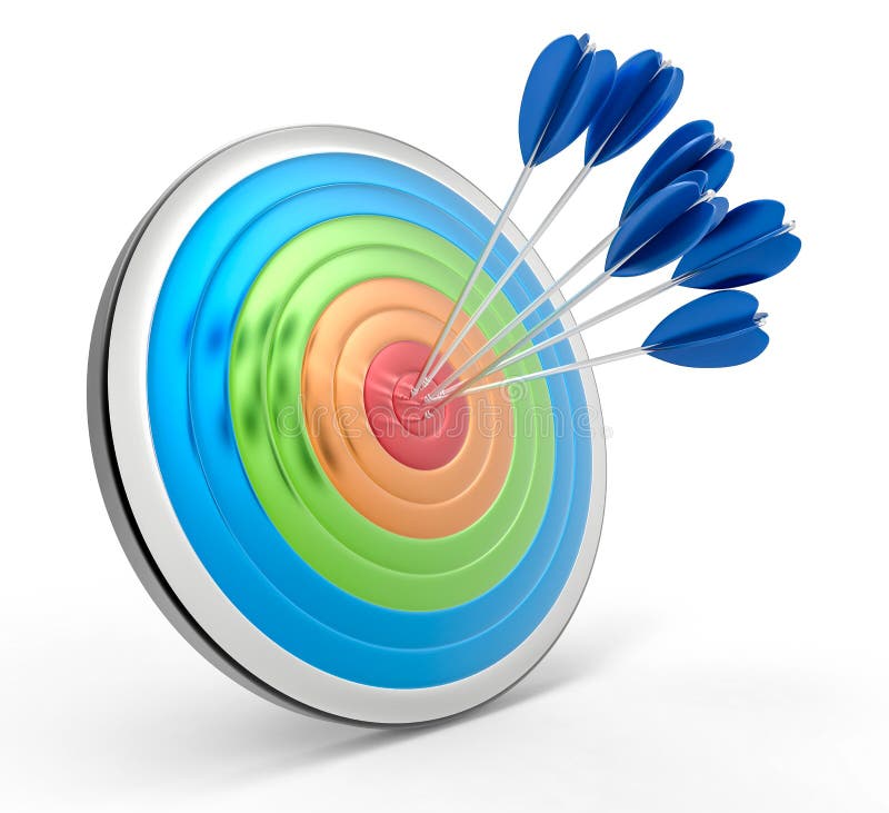 3D Isolated Bullseye Background Stock Illustration - Illustration of ...