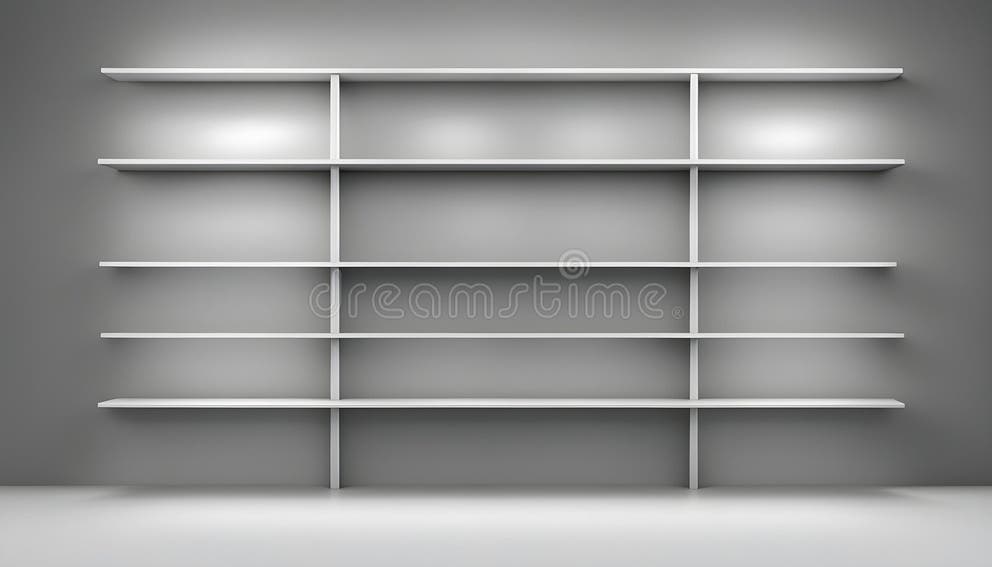 3d Isolated Empty Shelf for Exhibit Stock Illustration - Illustration ...