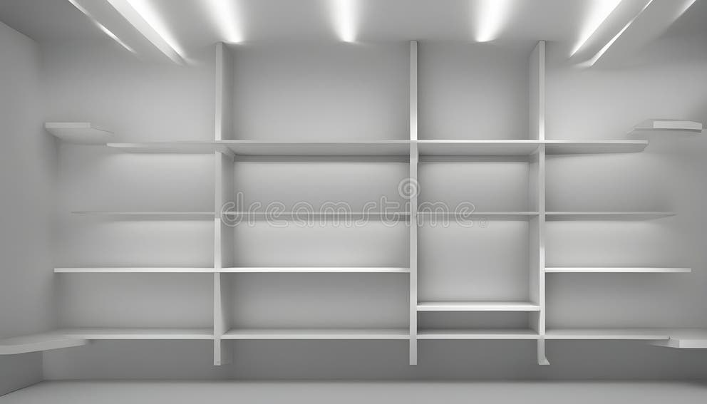 3d Isolated Empty Shelf for Exhibit Stock Illustration - Illustration ...