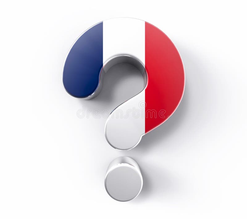 3D Isolated France Flag Question Mark. Doubt Solution Support Co Stock ...