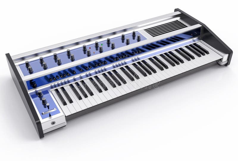 3D Isolated Modern Keyboard Illustration. Music Instrument Conce Stock ...