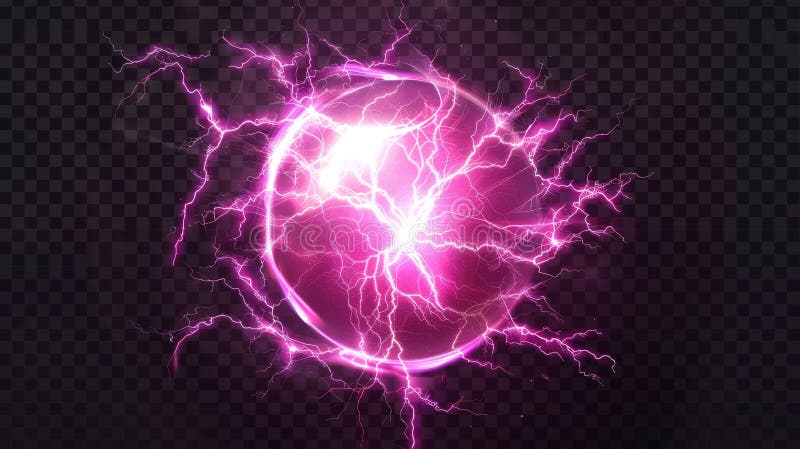 3D Isolated Neon Thunderstorm Blast Laser Element Showing Realistic ...