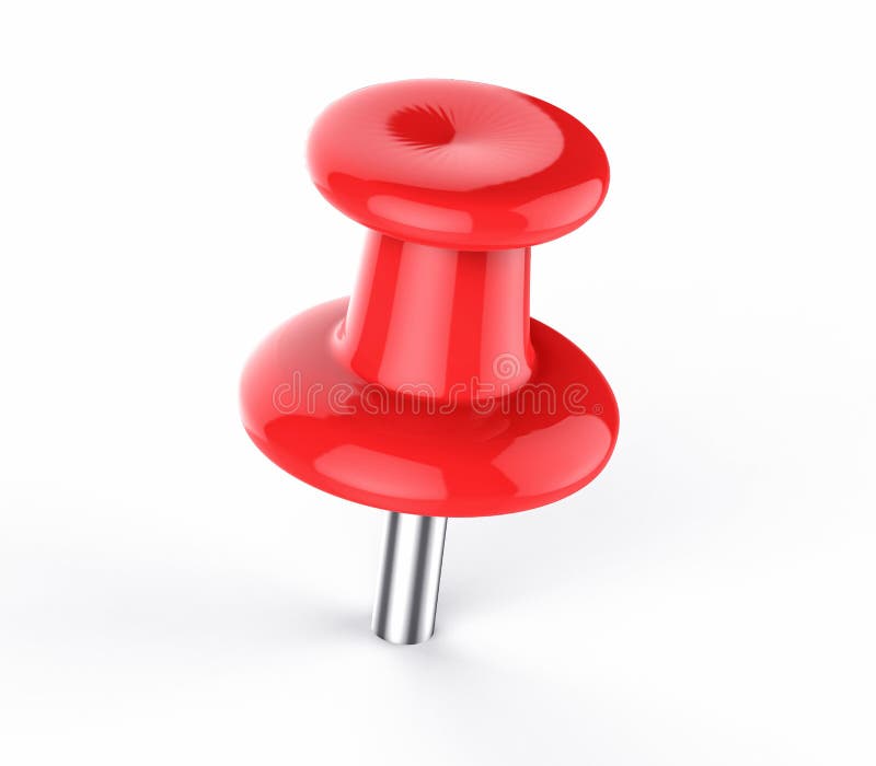 3D Isolated Red Pushpin. stock illustration. Illustration of attachment ...