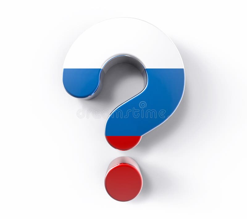 3D Isolated Russia Flag Question Mark. Doubt Solution Support Co Stock ...