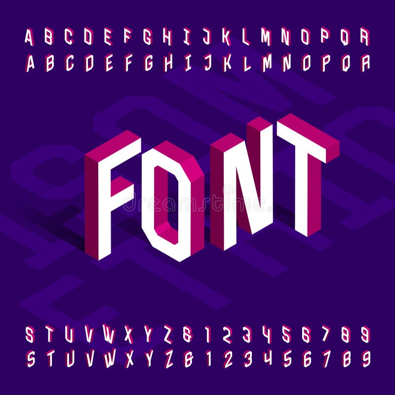 3D Isometric Alphabet Font. 3d Effect Geometric Letters and Numbers ... 3D Isometric Alphabet Font. 3d Effect Geometric Letters and Numbers ...