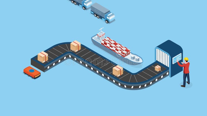 3D Isometric Animation Showcasing Smart Logistics and Automated ...