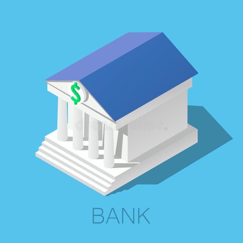 3D isometric bank stock vector. Illustration of building - 94633615
