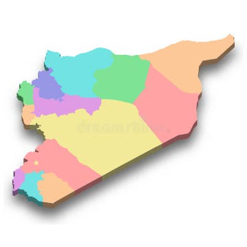 3d Isometric Colored Map of Syria Stock Vector - Illustration of region ...