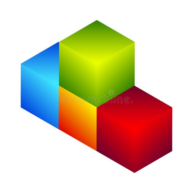 3d Isometric Cubes As Construction, Construct, Building, Technology ...