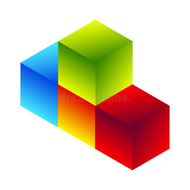 3d Isometric Cubes As Construction, Construct, Building, Technology ...