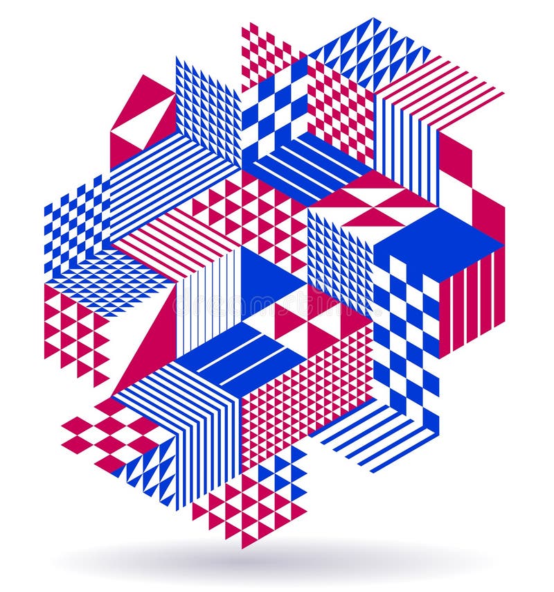 3D Isometric Cubic Design Vector Geometric Abstract Background, Modern ...