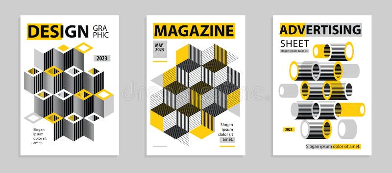 3D Isometric Cubic Design Vector Geometric Abstract Backgrounds Set ...