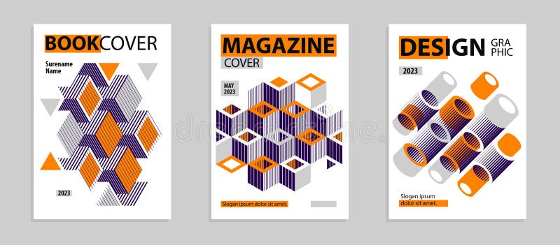 3D Isometric Cubic Design Vector Geometric Abstract Backgrounds Set ...