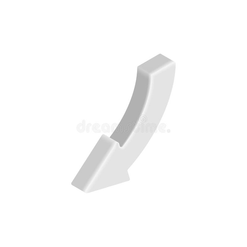 3D Isometric Down Arrow Icon. Vector Tending Down Arrow Isolated on ...