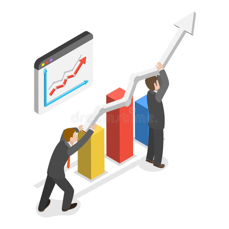 3D Isometric Flat Illustration of Finance Growth. Item 3 Stock Vector ...