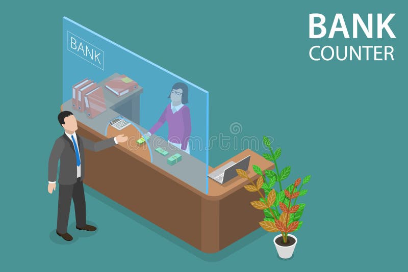 Bank Cash Counter Vector Illustration Stock Illustrations – 1,504 Bank ...