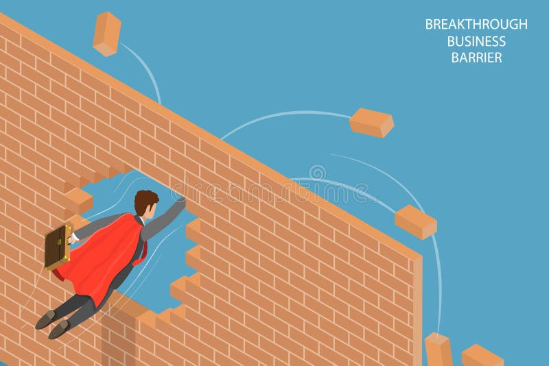 3D Isometric Flat Vector Conceptual Illustration of Breakthrough ...