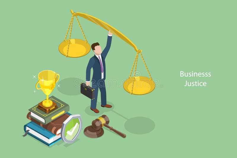 3D Isometric Flat Vector Conceptual Illustration of Business Justice ...
