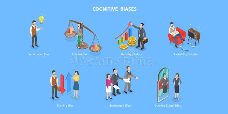 3D Isometric Flat Vector Conceptual Illustration of Cognitive Biases ...