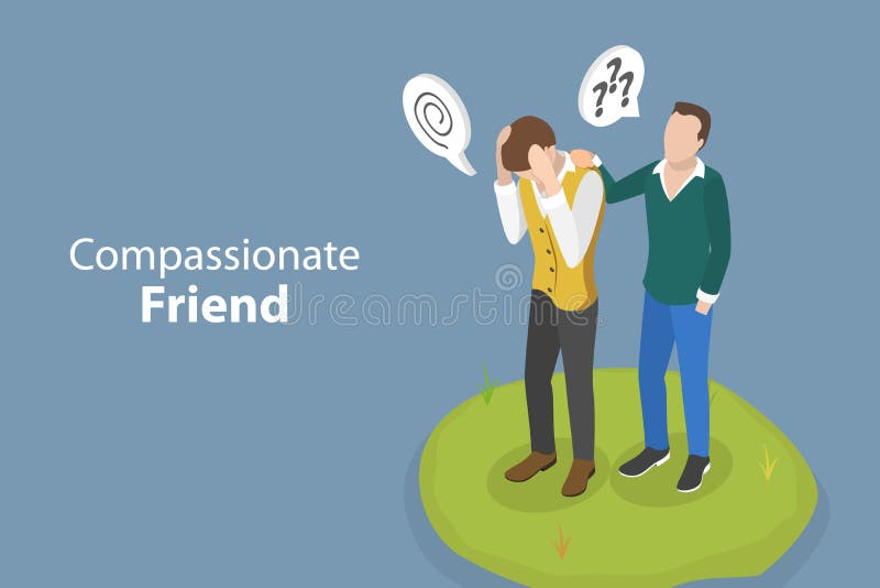 3D Isometric Flat Vector Conceptual Illustration of Compassionate ...