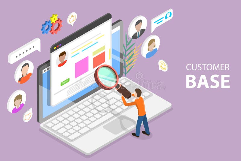 3D Isometric Flat Vector Conceptual Illustration of Customer Base Stock ...