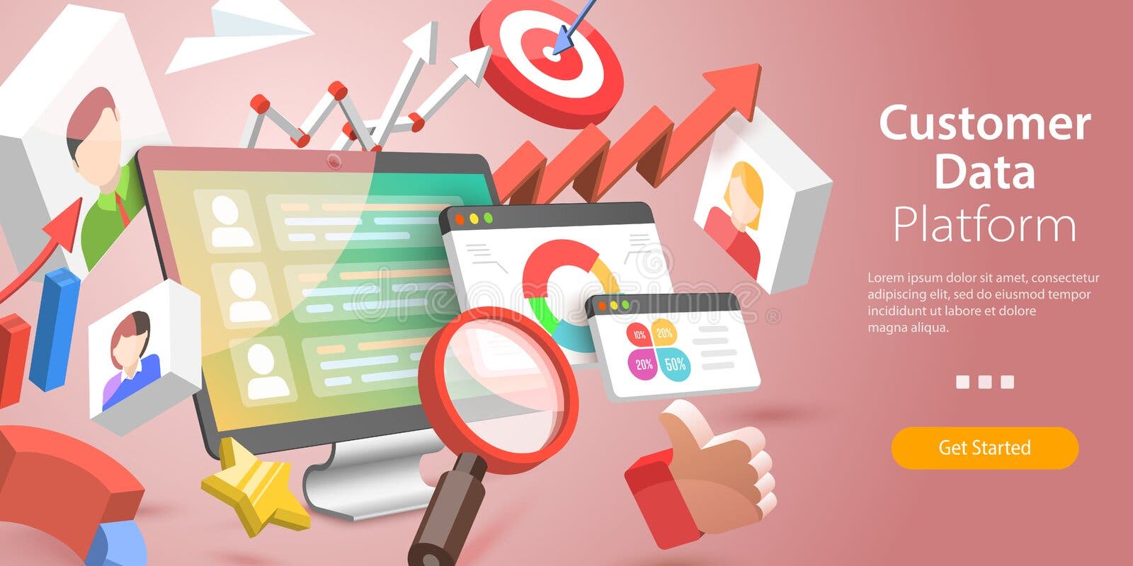 Customer Data Platform Color Icons Set Stock Vector - Illustration of ...