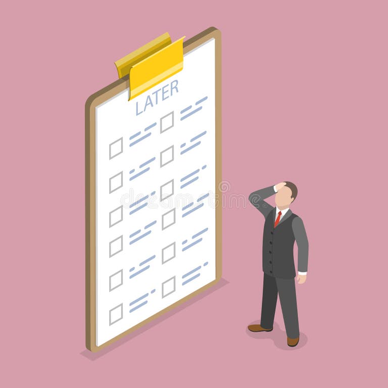 3D Isometric Flat Vector Conceptual Illustration of Delayed Task List ...