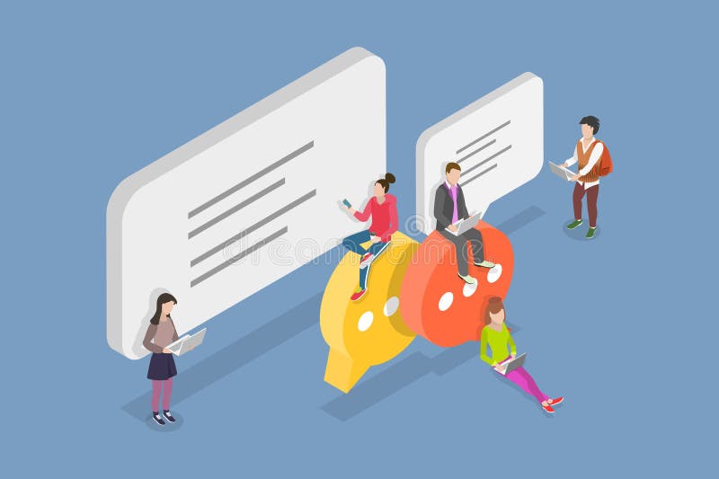3D Isometric Flat Vector Conceptual Illustration of Dialogue Stock ...