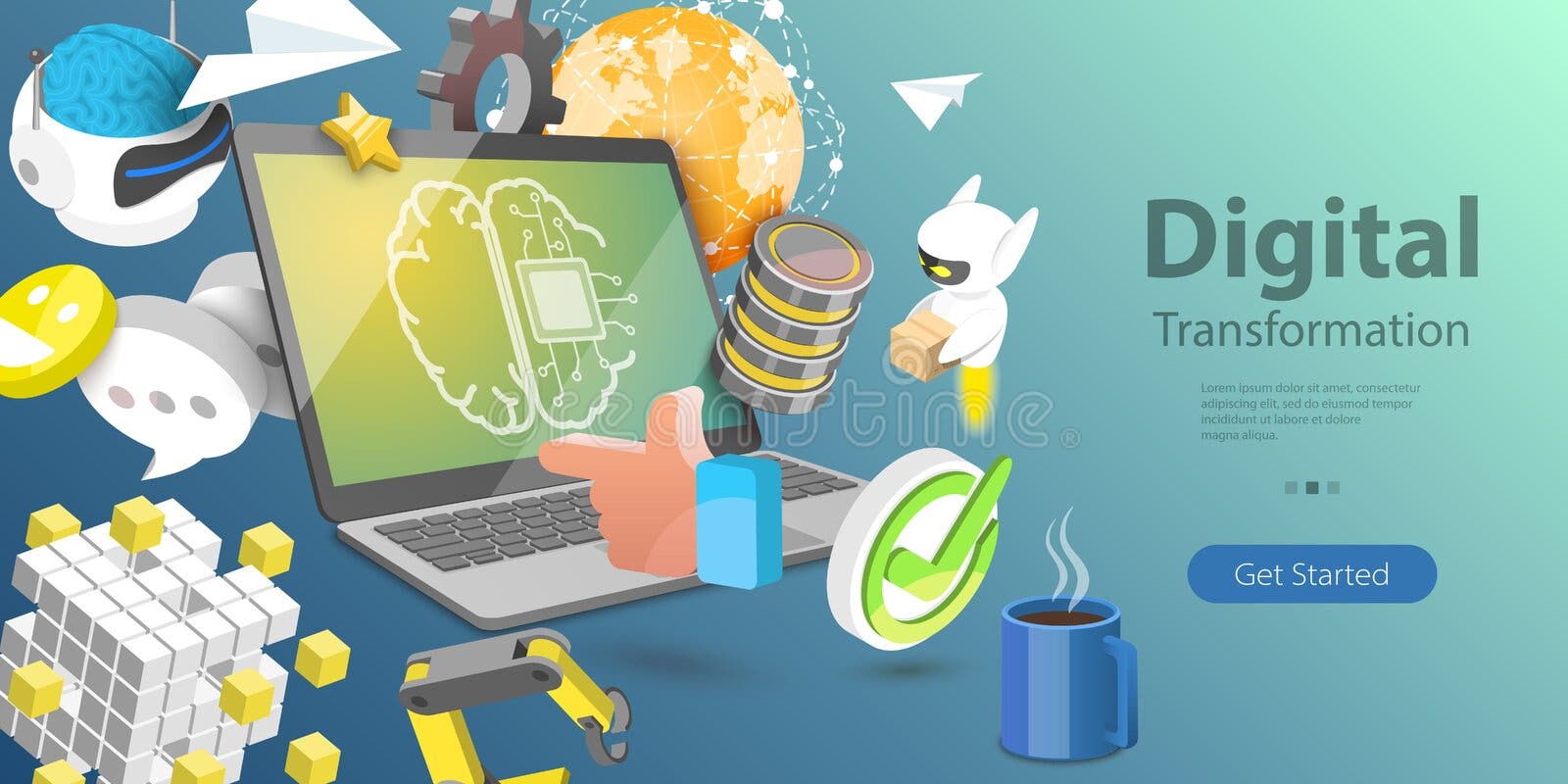 Digital Transformation Poster Vector. Digital Transformation Stock ...