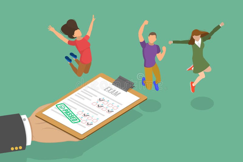 3D Isometric Flat Vector Conceptual Illustration of Educational Exam ...