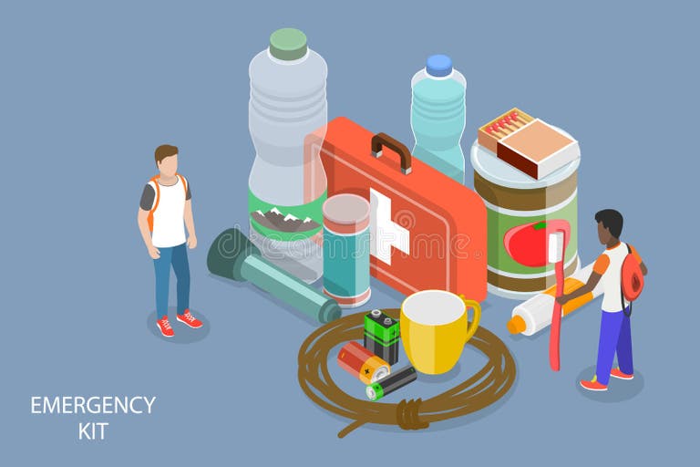 3D Isometric Flat Vector Conceptual Illustration of Emergency Kit Stock ...