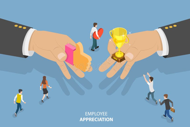 3D Isometric Flat Vector Conceptual Illustration of Employee ...