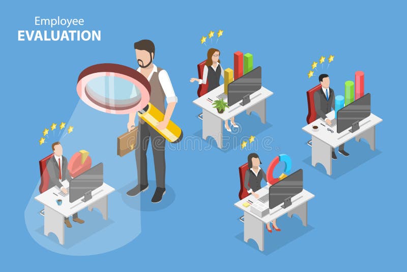 3D Isometric Flat Vector Conceptual Illustration of Employee Evaluation ...