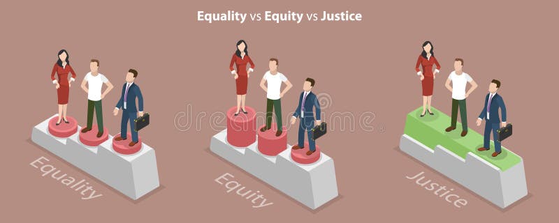 3D Isometric Flat Vector Conceptual Illustration of Equality Vs Equity ...