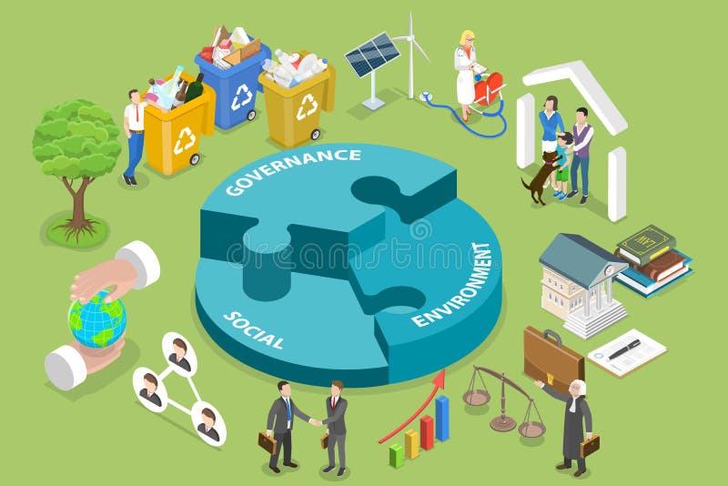 3D Isometric Flat Vector Conceptual Illustration of ESG - Environmental ...