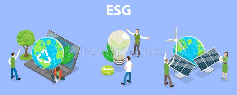 3D Isometric Flat Vector Conceptual Illustration of ESG Stock Vector ...