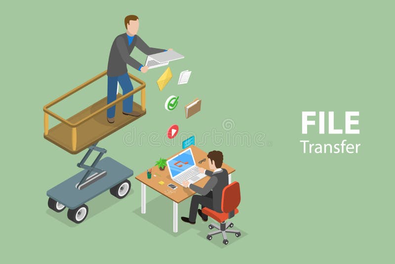 3D Isometric Flat Vector Conceptual Illustration of File Transfer Stock ...