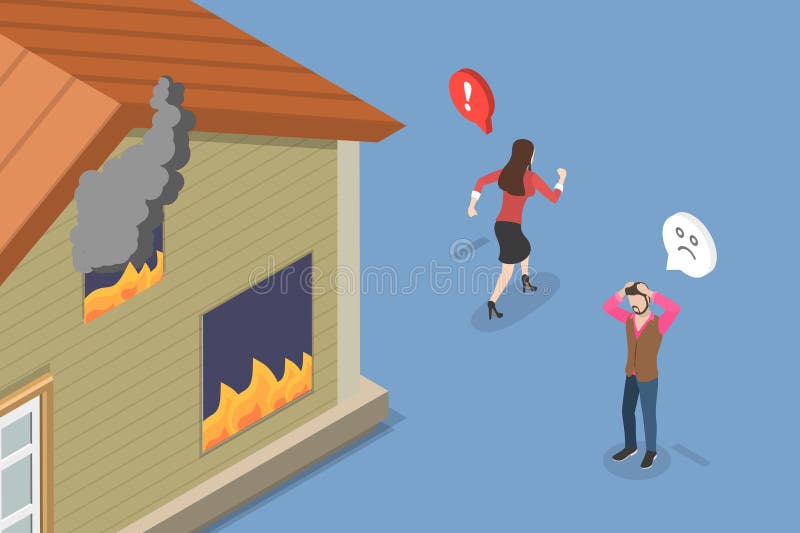 3D Isometric Flat Vector Conceptual Illustration of Fire Safety ...