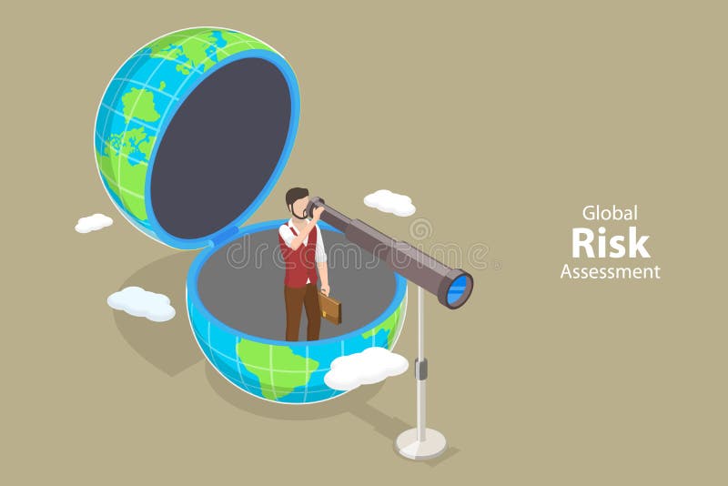 3d Isometric Flat Vector Conceptual Illustration Of Global Risk